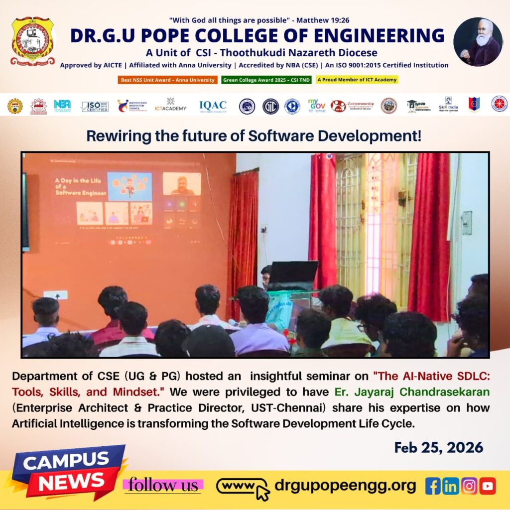 Seminar on AI-Native SDLC Held at Dr. G.U. Pope College - DR.G.U.POPE ...